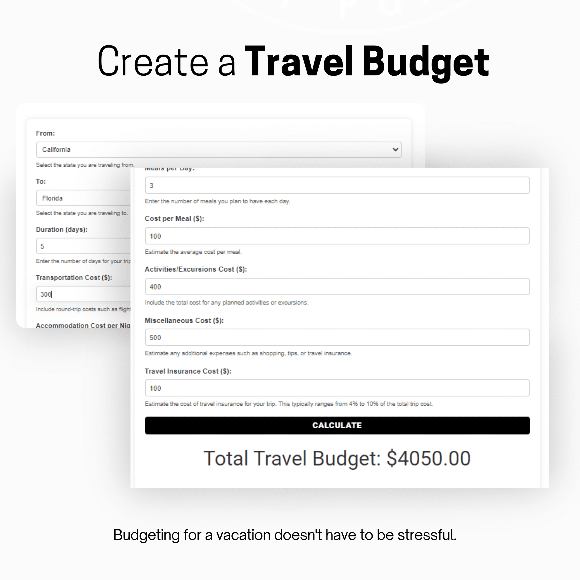 Best Travel Budget Calculator for Planning Your Vacation | Plymouth ...